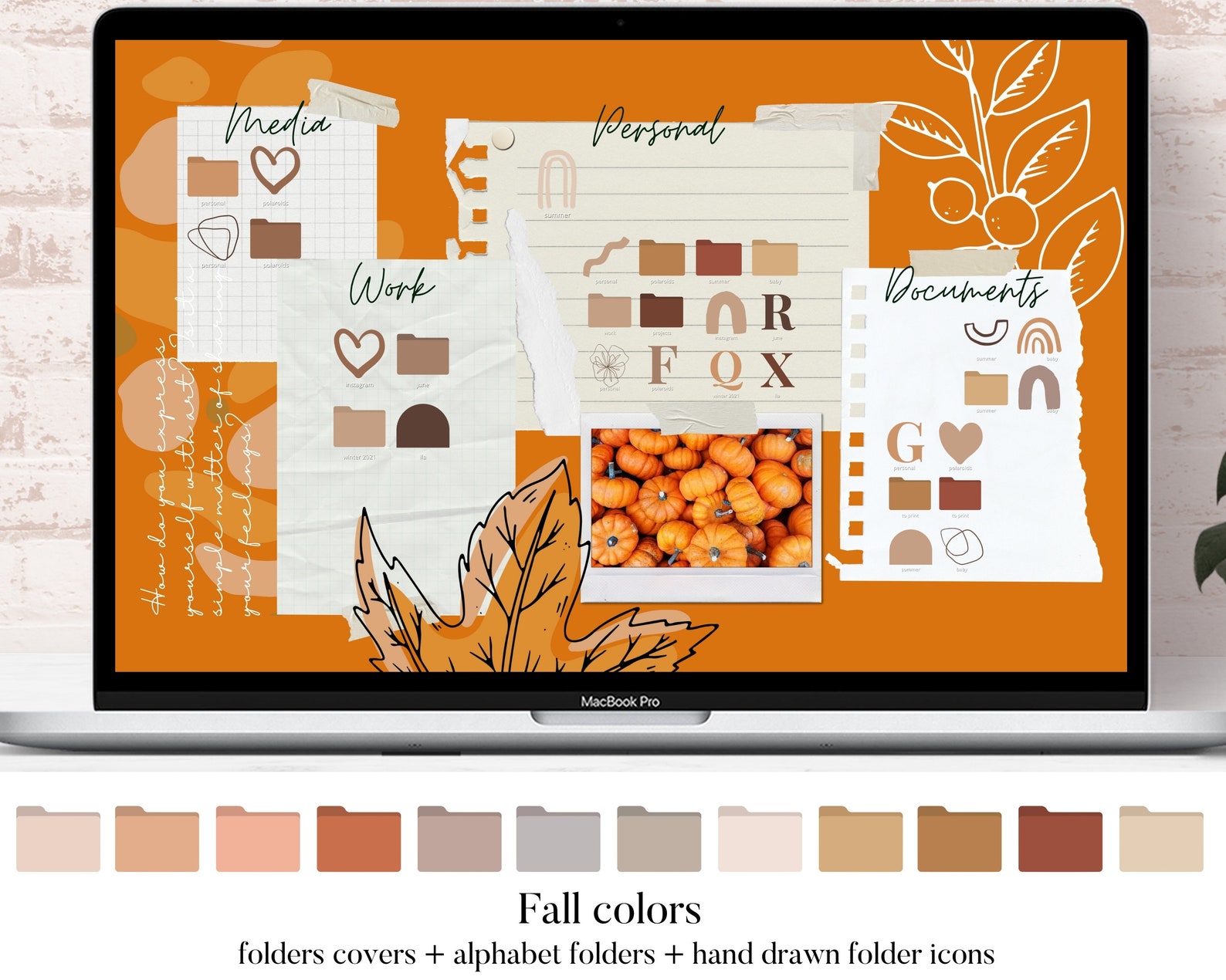 Fall Autumn Desktop Organizer Wallpaper Desktop Organizer - Etsy