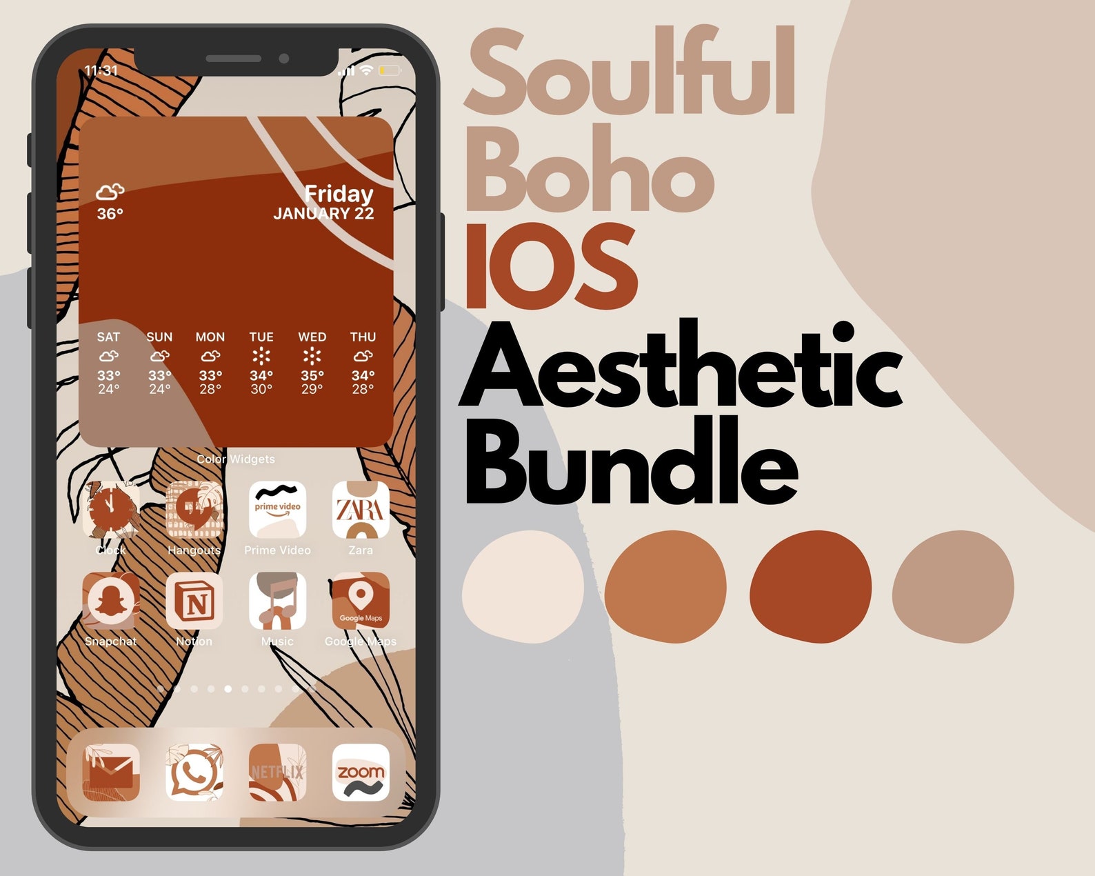 IOS14 App Icons, Boho App Icons, App Covers, Icons Bundle, IOS14 App ...