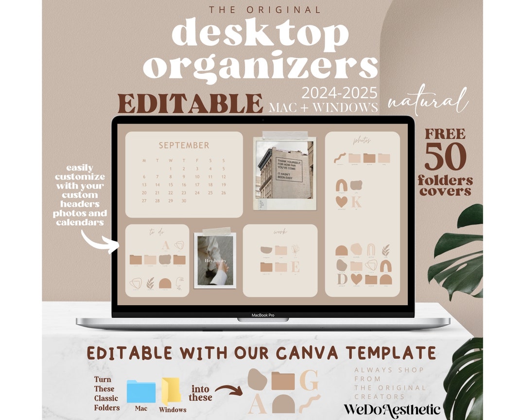 CALENDAR 2024 2025 EDITABLE Desktop Wallpaper, Digital Desktop ...