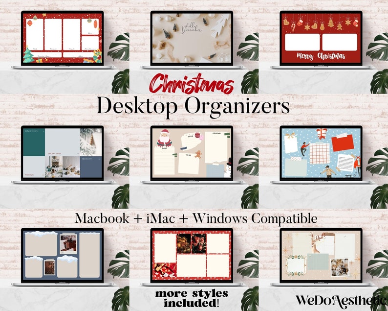 Christmas Winter Desktop Organizer Wallpaper Desktop - Etsy