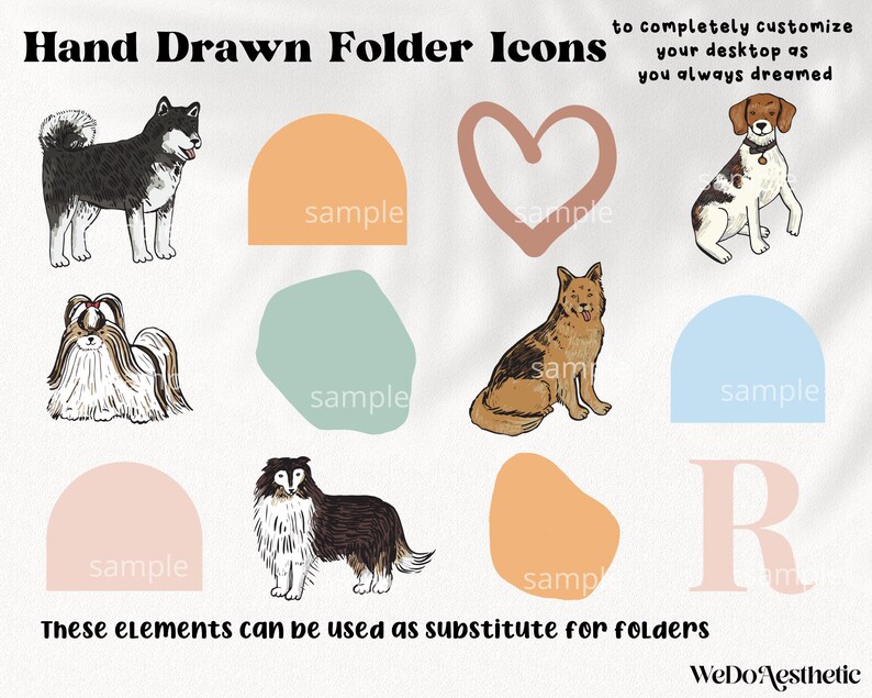 DOGS Desktop Folder Icons Mac Windows Folder Icons Mac - Etsy
