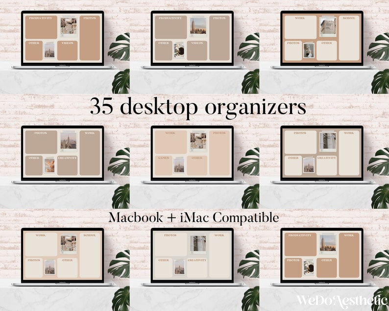 Desktop Wallpaper Organizer Macbook Folder Icons Mac Natural | Etsy