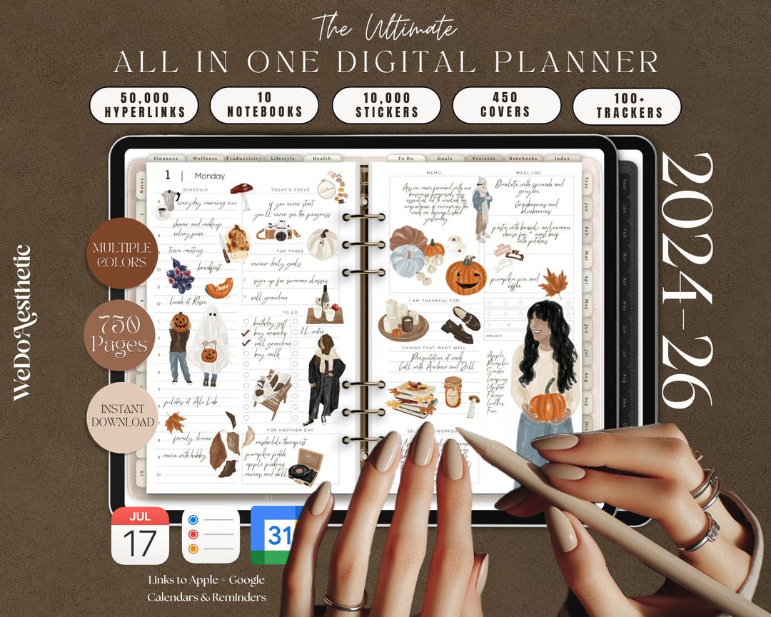 2025-2027 All-in-one Dated Digital Planner, Budget, Fitness, Notebook ...