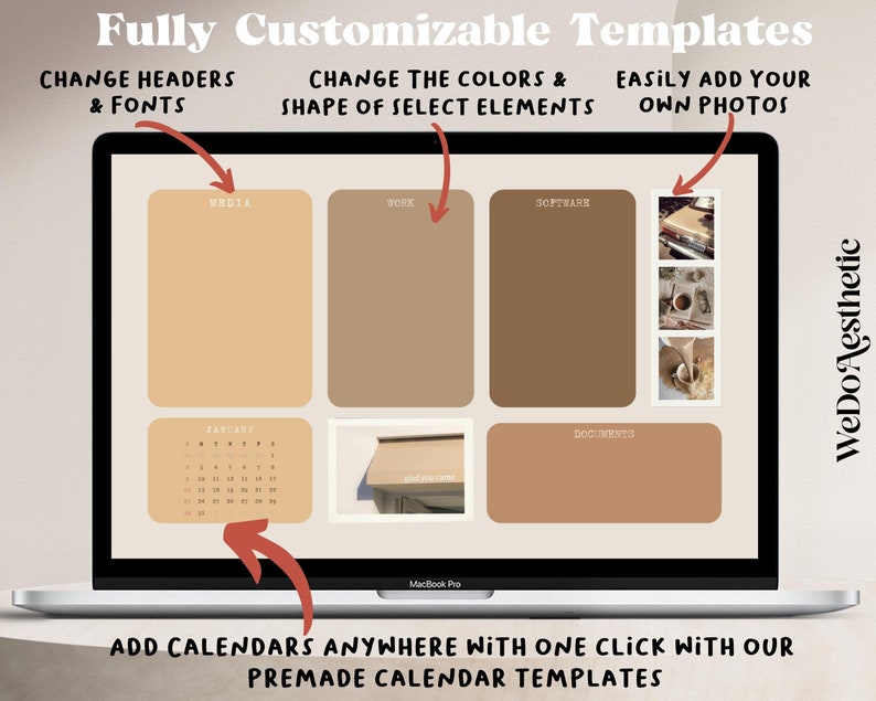 EDITABLE Desktop Wallpaper Organizers Folder Icons Mega | Etsy