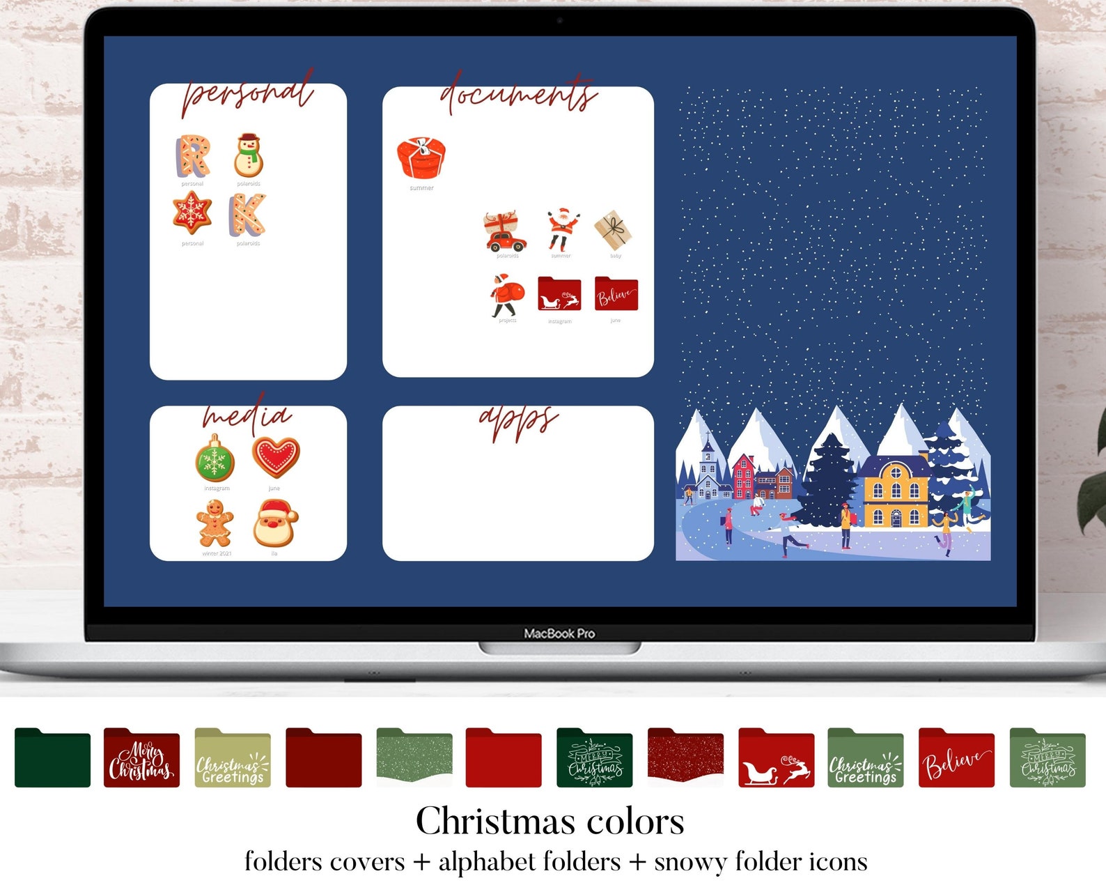 Christmas Winter Desktop Organizer Wallpaper Desktop - Etsy