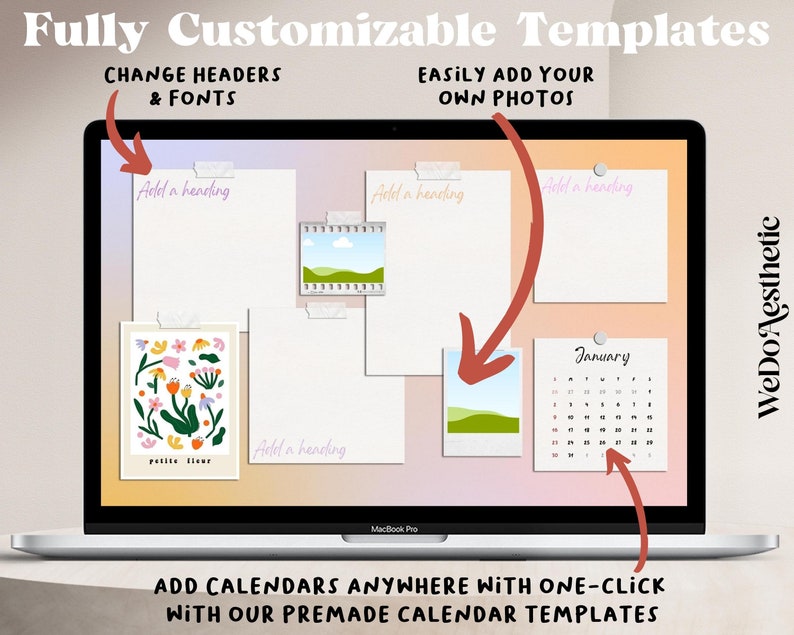 EDITABLE Desktop Organizer Wallpaper Folder Icons Pastel - Etsy