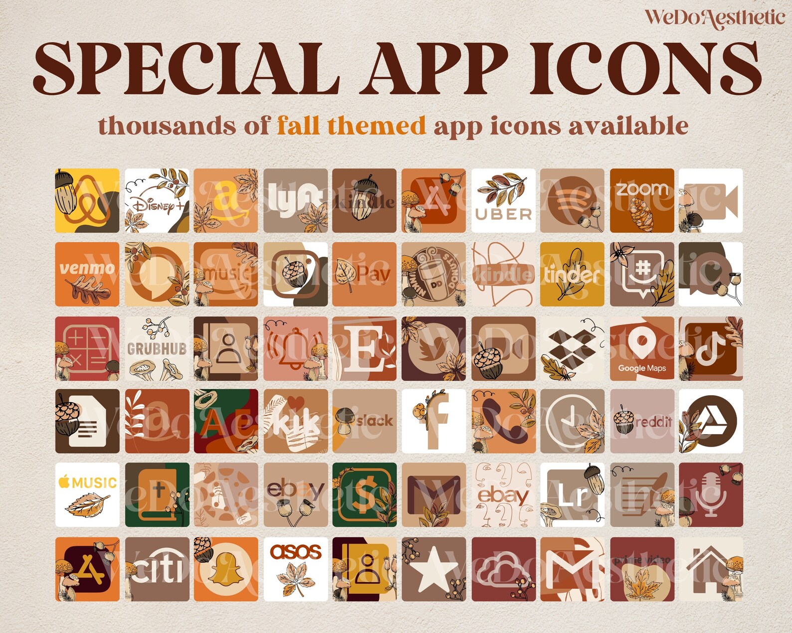 1 Mil IOS14 Fall Halloween App Icons Neutral Fall Aesthetic - Etsy