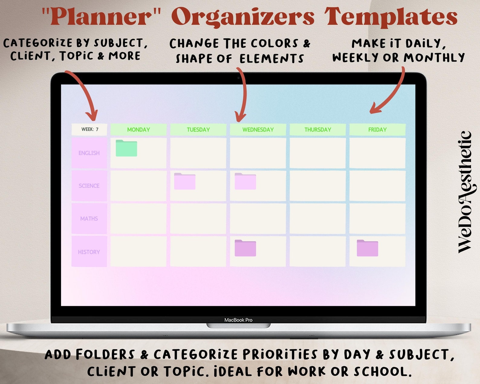EDITABLE Desktop Wallpaper Organizers Folder Icons Mega | Etsy