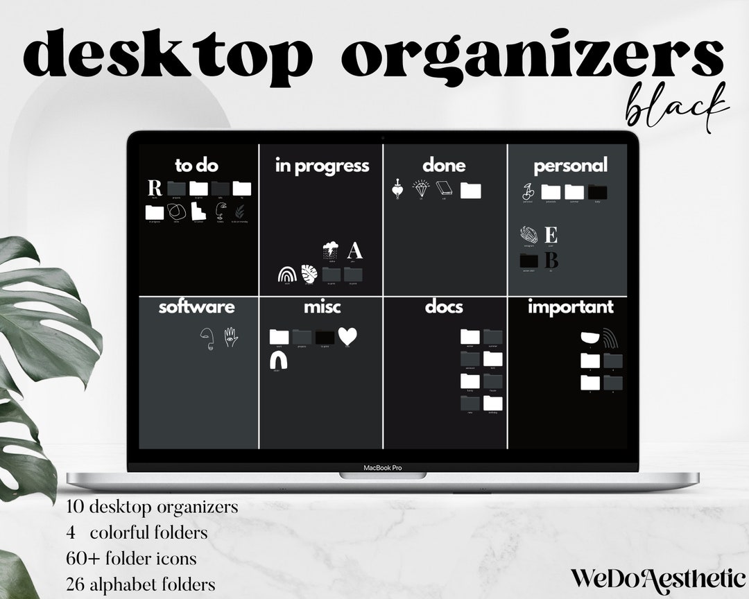 2021 Desktop Wallpaper Organizer, MacBook Folder Icons, Mac Black ...