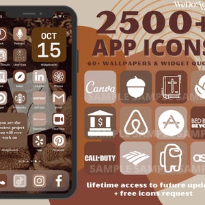 IOS14 Brown App Icons Minimal Icons Aesthetic Home Screen | Etsy