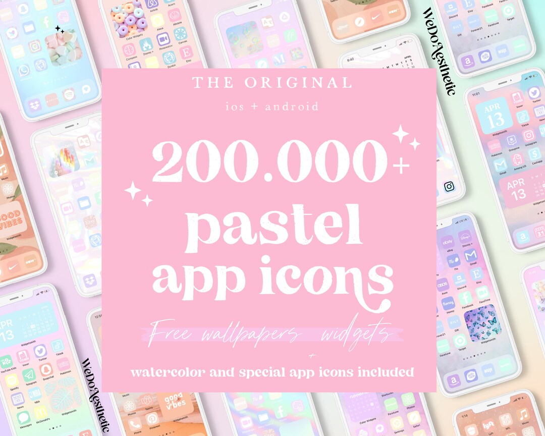 IOS17 Pastels App Icons, Pink App Icons, IOS 15 Aesthetic, App Covers ...
