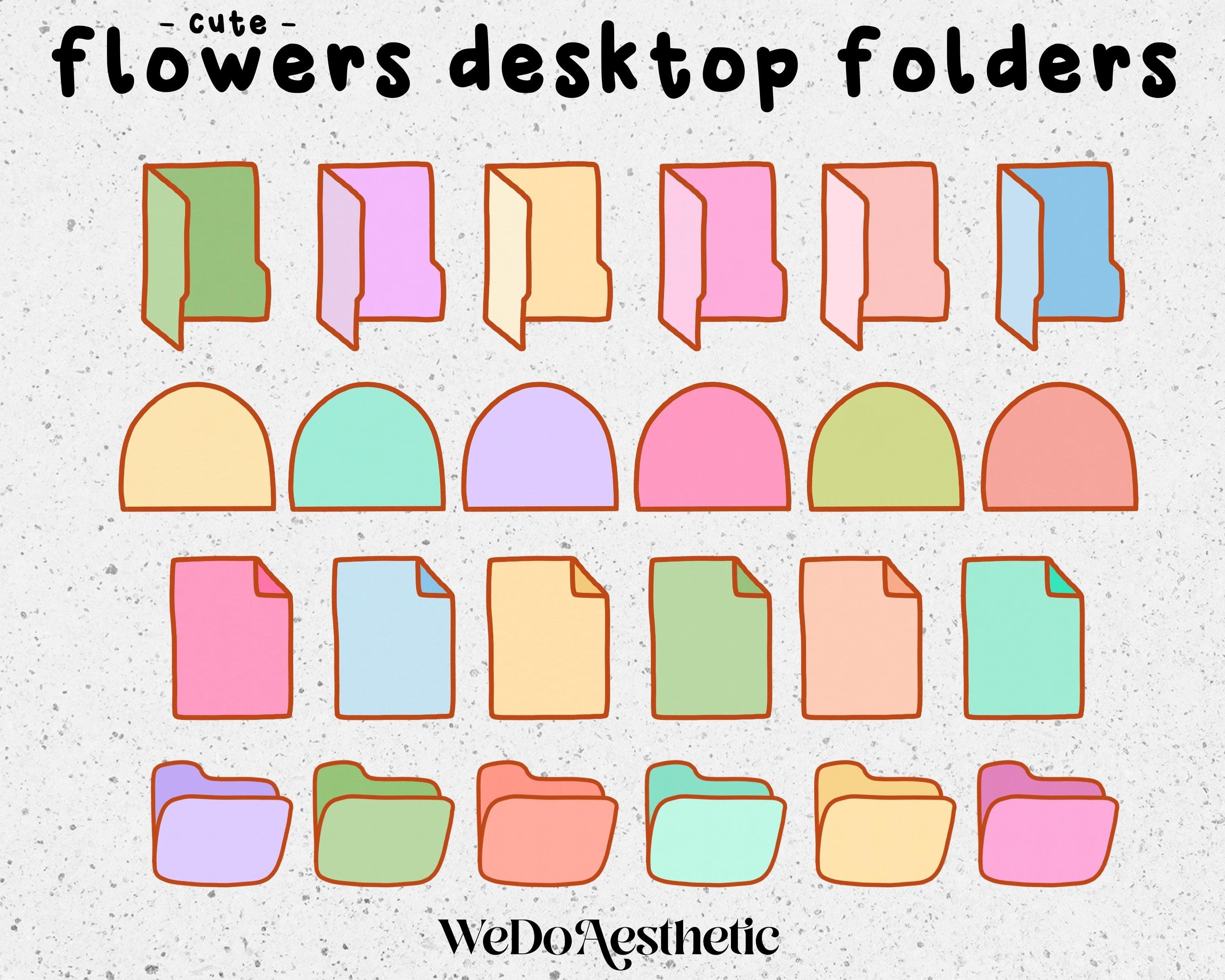 70 Cute Flowers Desktop Folder Icons Mac Windows Folders - Etsy