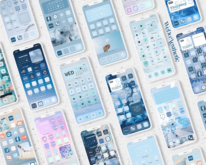 200000 IOS14 App Icons Blue Aesthetic App Covers Azure - Etsy