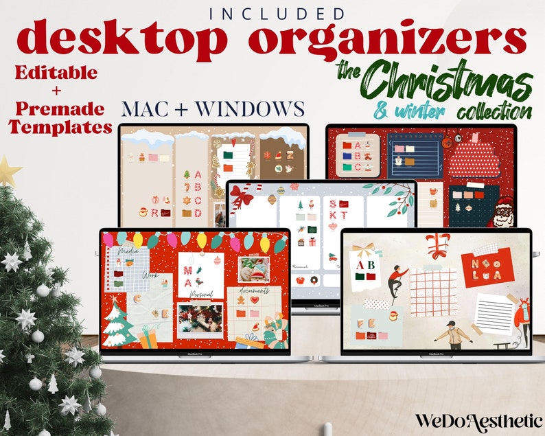 EDITABLE Desktop Wallpaper Organizers Folder Icons Mega | Etsy