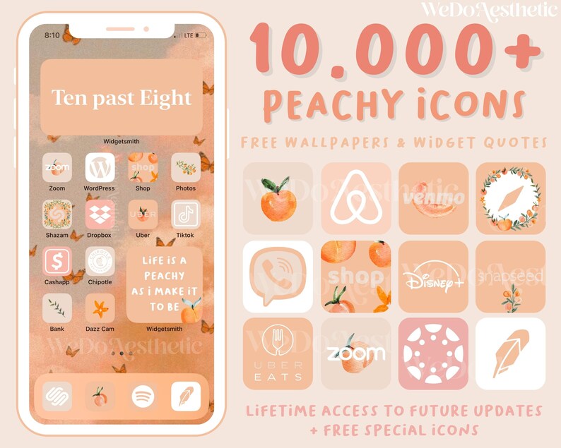 10000 Peachy IOS14 App Icons Aesthetic App Covers Summer - Etsy