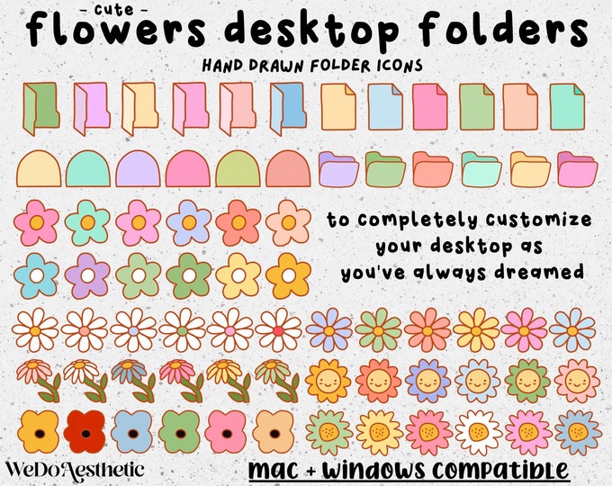70 Cute Desktop Folder Icons, Mac + Windows Folders Icons, Mac Kawaii ...