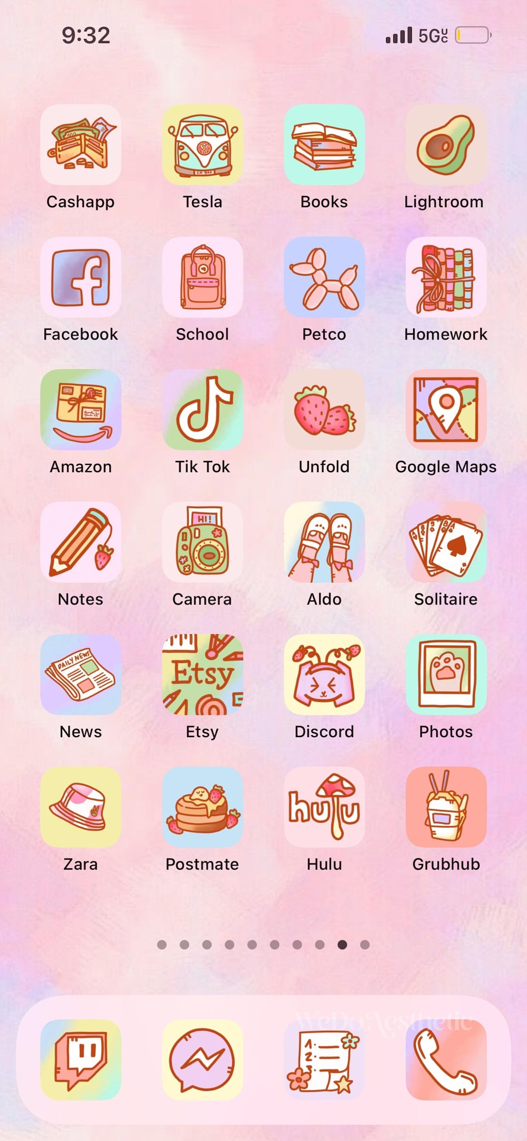 Kawaii Pastels MAIN PACK Hand Drawn IOS15 App Icons, IOS14 App Covers ...