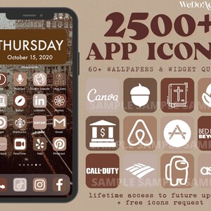 IOS14 Brown App Icons, Minimal Icons, Aesthetic Home Screen, Icons ...