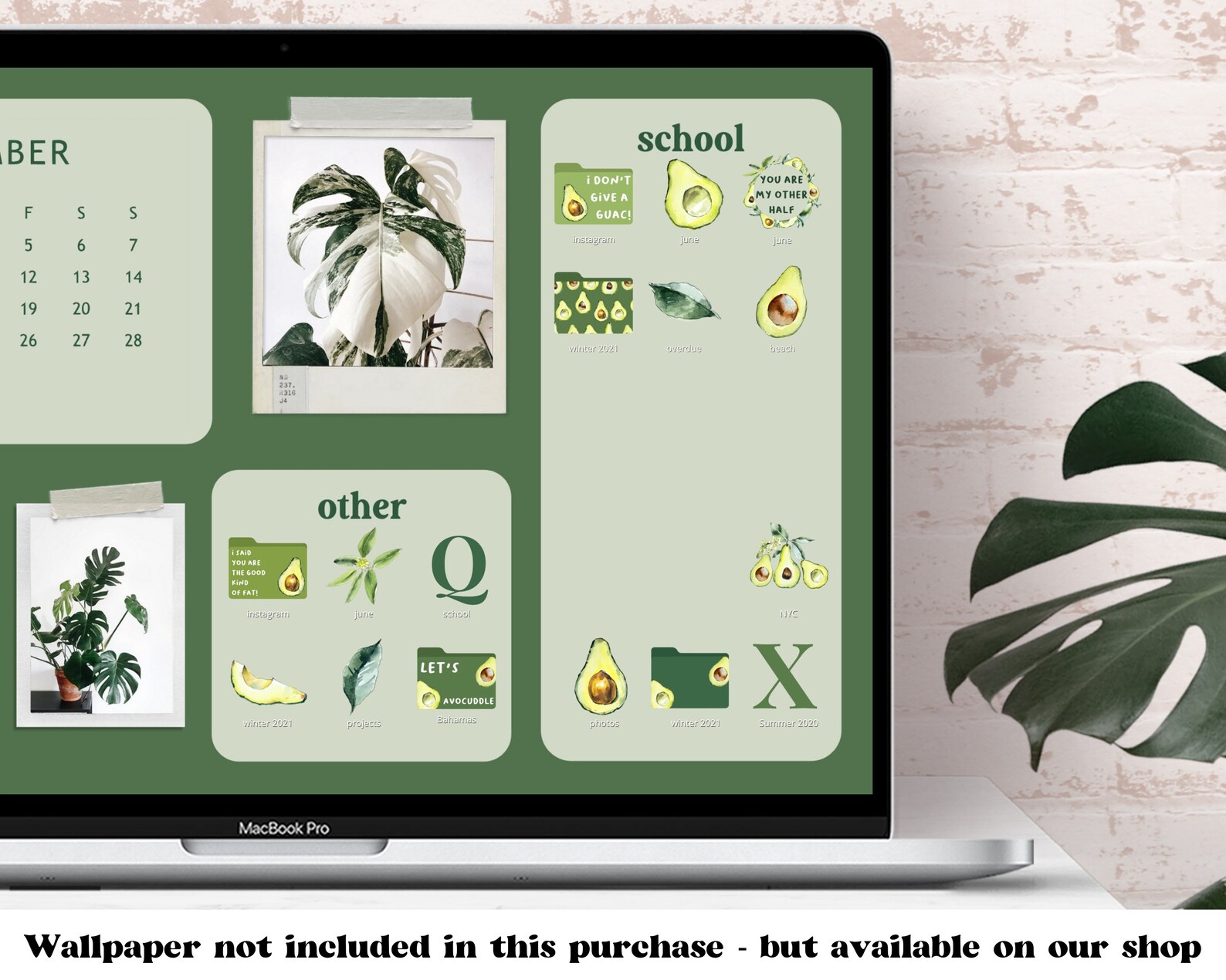 60 Avocado Desktop Folder Icons Mac Windows Folders Icons | Etsy