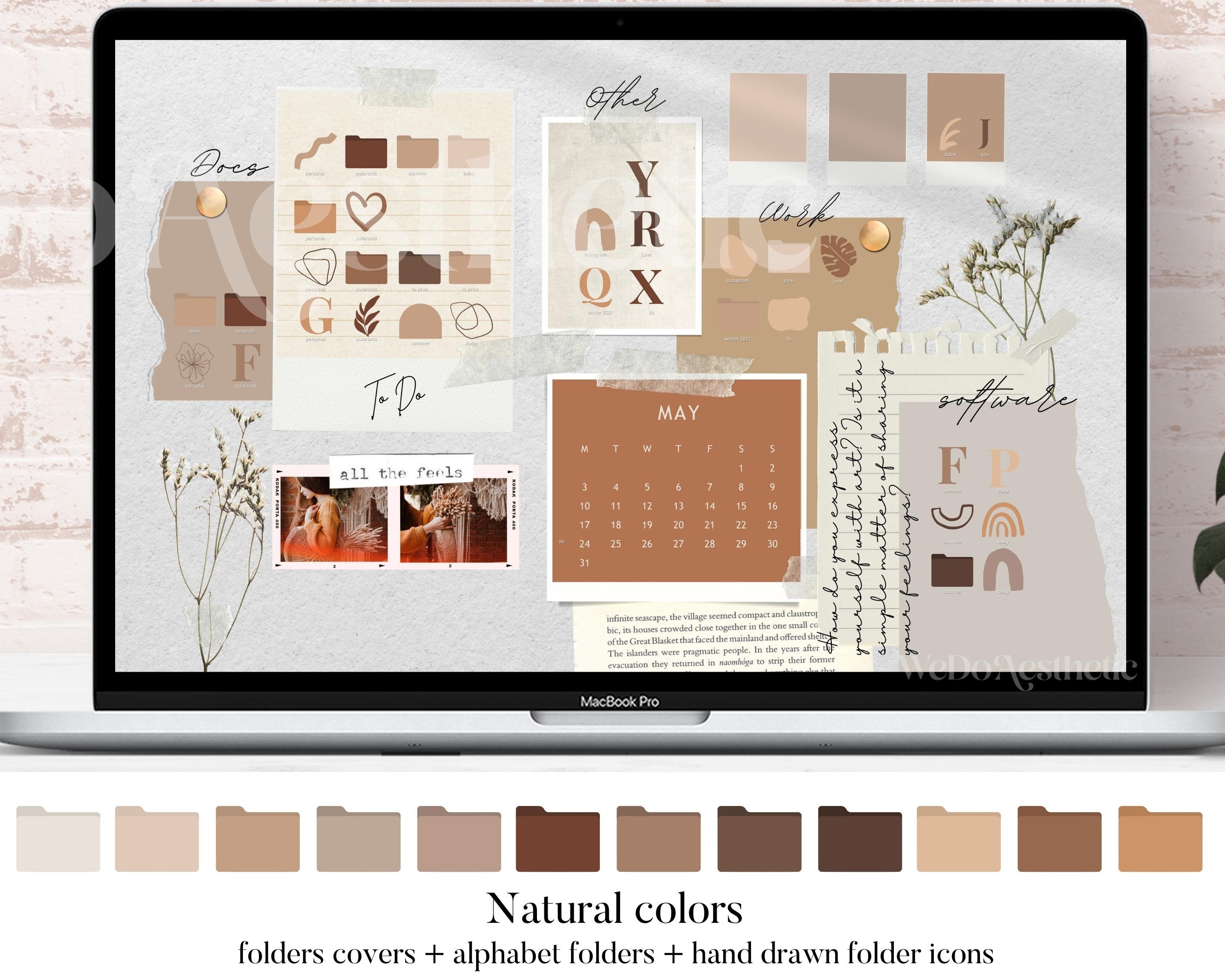 EDITABLE Desktop Wallpaper Organizers Folder Icons Mega - Etsy Australia