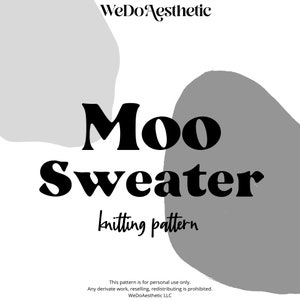 Moo Sweater Knitting Patter, Knitting Pattern, Cow Sweater Knitting ...