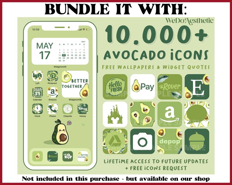 60 Avocado Desktop Folder Icons Mac Windows Folders Icons | Etsy