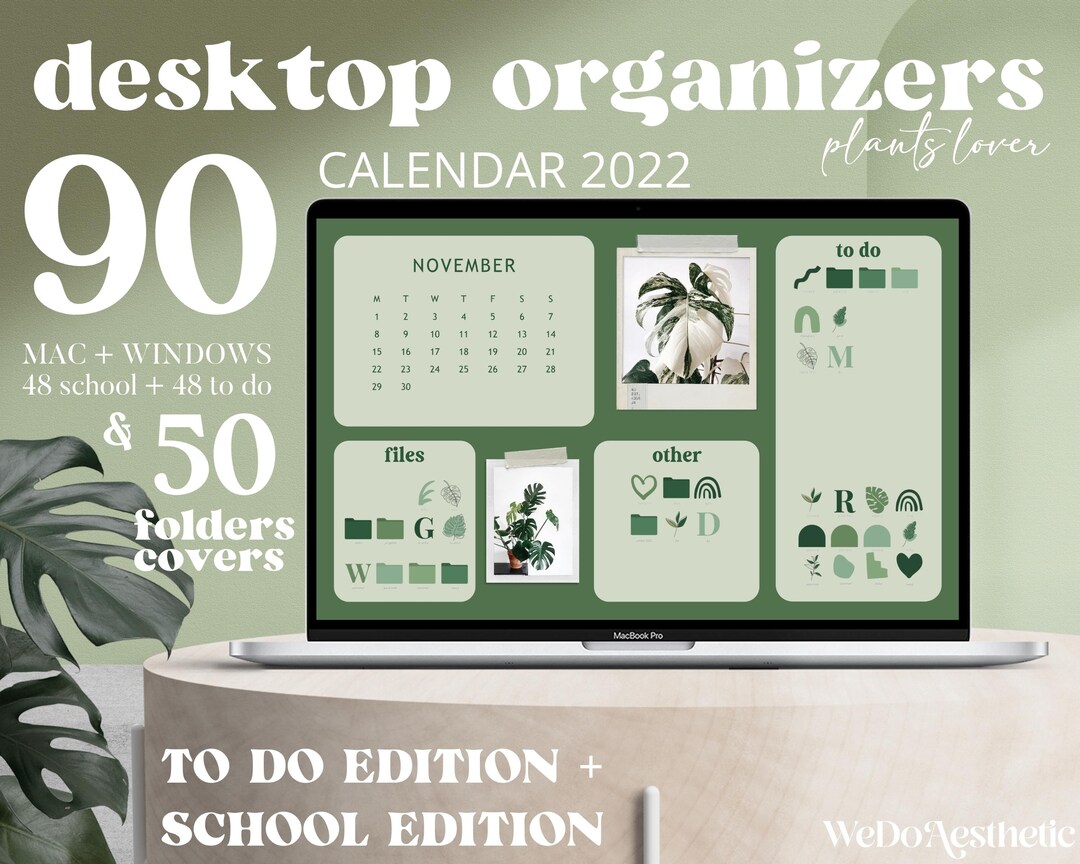 CALENDAR 2022 Desktop Wallpaper - Green Desktop Organizer for Students ...