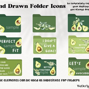 60 Avocado Desktop Folder Icons, Mac + Windows Folders Icons, Avocado ...