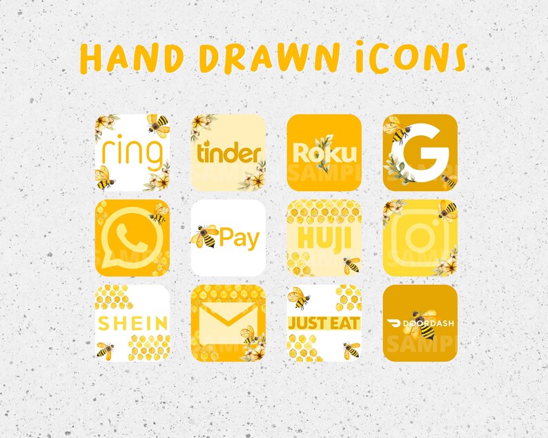 IOS14 App Icons Yellow Aesthetic App Covers Yellow Icon | Etsy