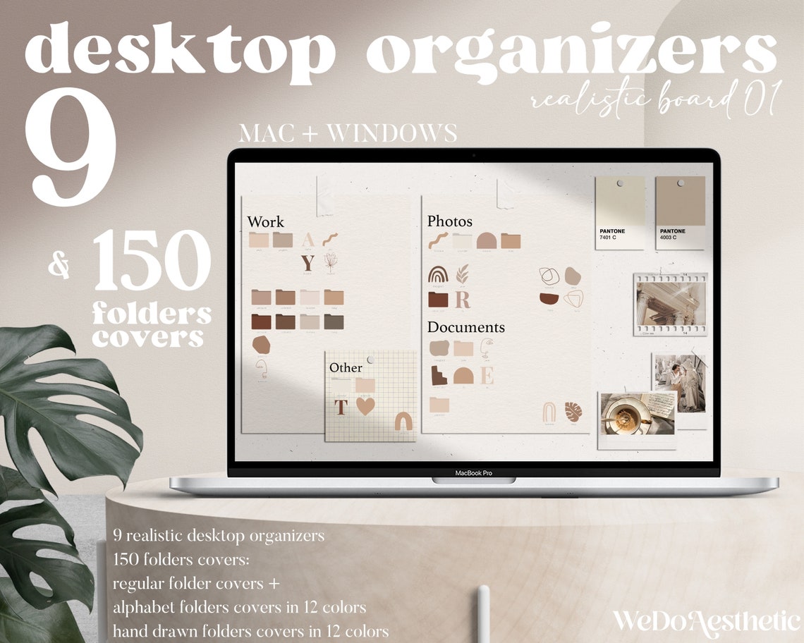 Desktop Wallpaper Organizer Macbook Folder Icons Mac Minimal - Etsy