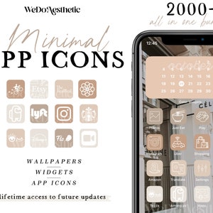 IOS16 Minimal Neutral App Icons Natural Shades Theme App - Etsy