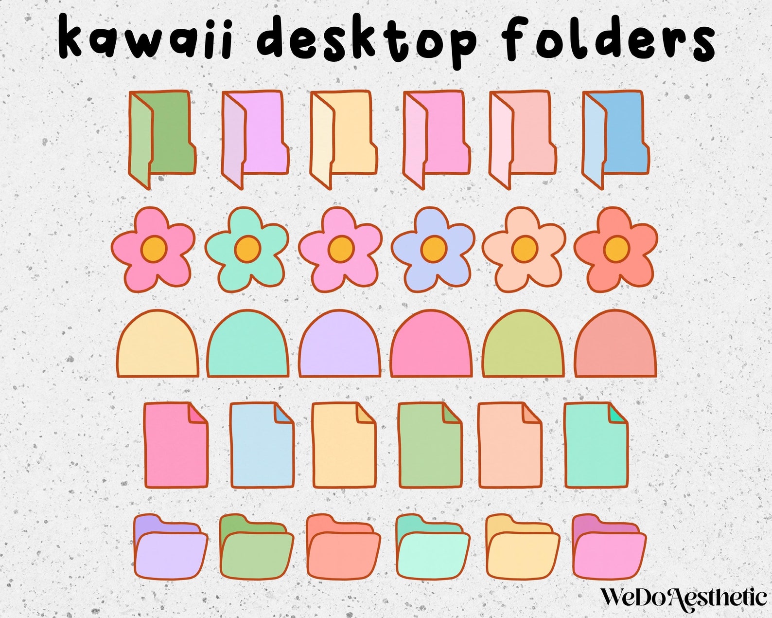 70 Cute Desktop Folder Icons Mac Windows Folders Icons Mac | Etsy
