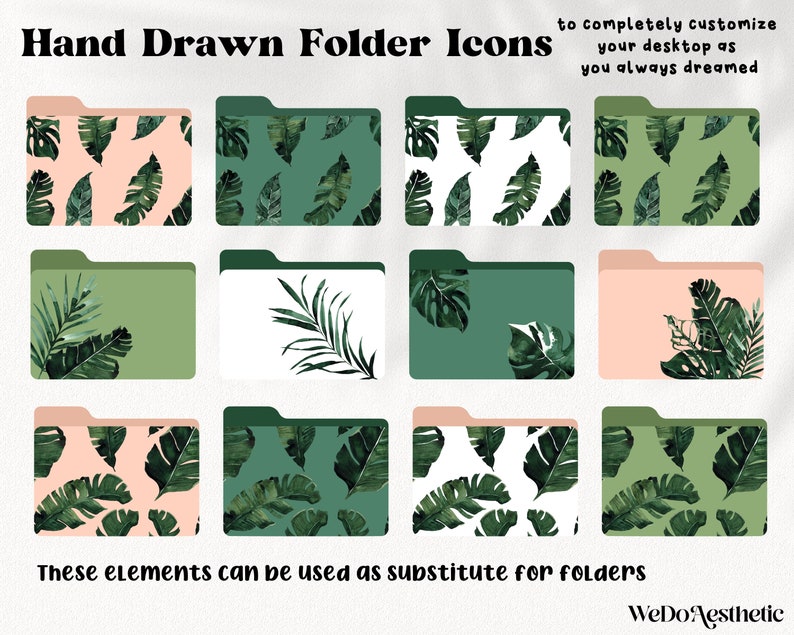 25 Desktop Folder Icons Mac Windows Folders Icons Tropical - Etsy