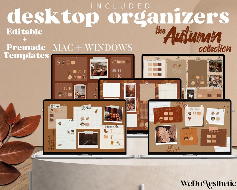 EDITABLE CALENDAR 2024 & 2025 Desktop Wallpaper Organizers + Folder ...