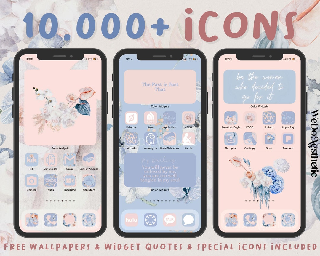 10,000+ Spring App Icons, Blooms App Covers, App Icons Flowers, Pink ...