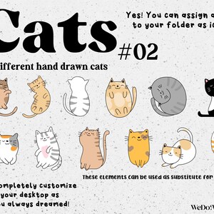 CATS #02 Desktop Folder Icons, Mac + Windows Folder Icons, Mac Natural ...