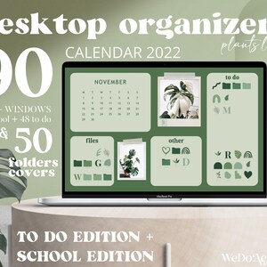 CALENDAR 2022 Desktop Wallpaper - Green Desktop Organizer for Students ...