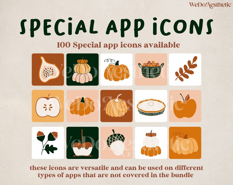 10.000 IOS14 Pumpkin Spice App Icons Fall Aesthetic Theme - Etsy