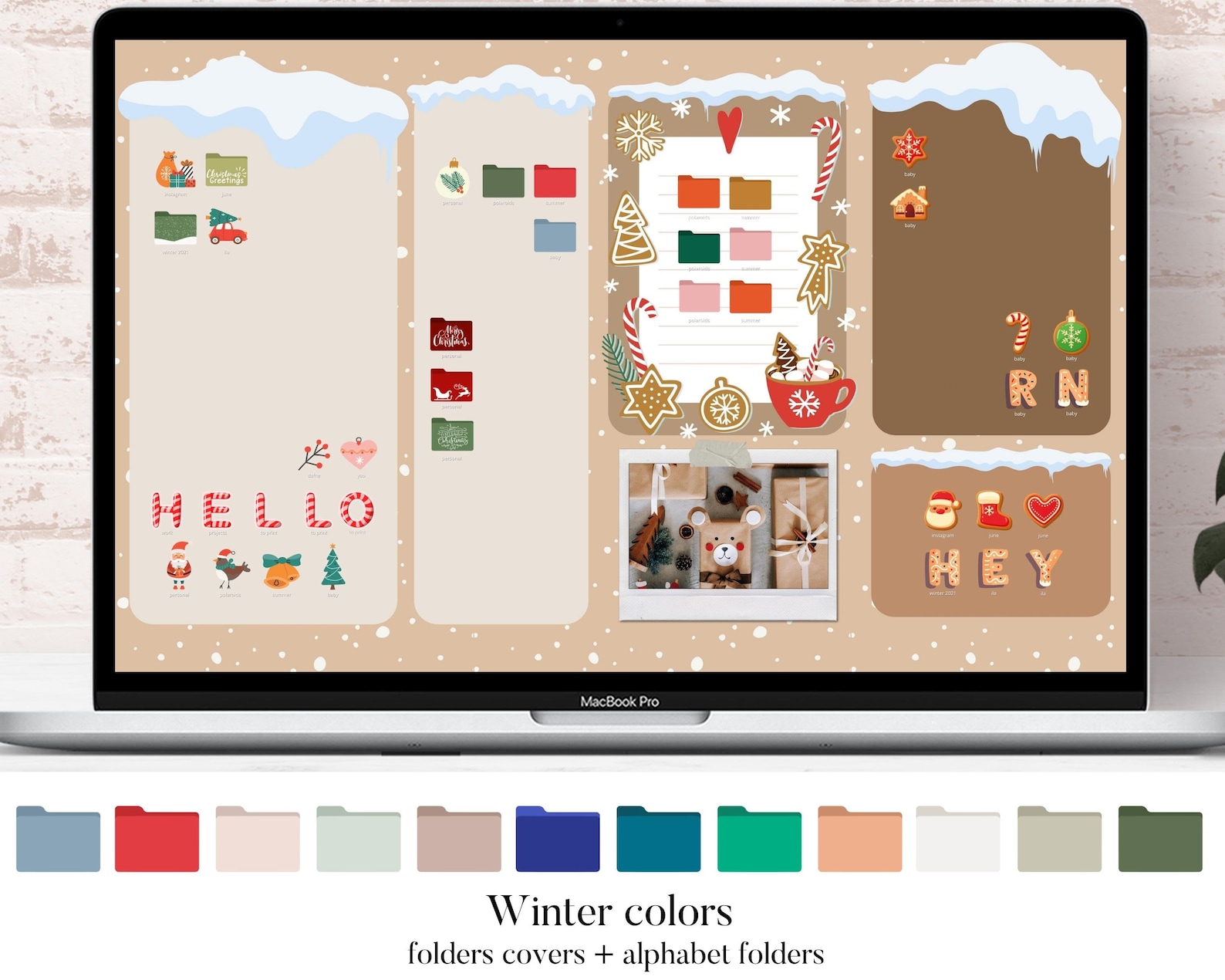 Christmas Winter Desktop Organizer Wallpaper Desktop - Etsy