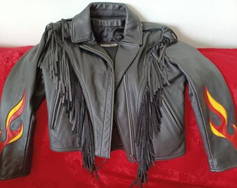 Leather Jacket With Flames - Etsy