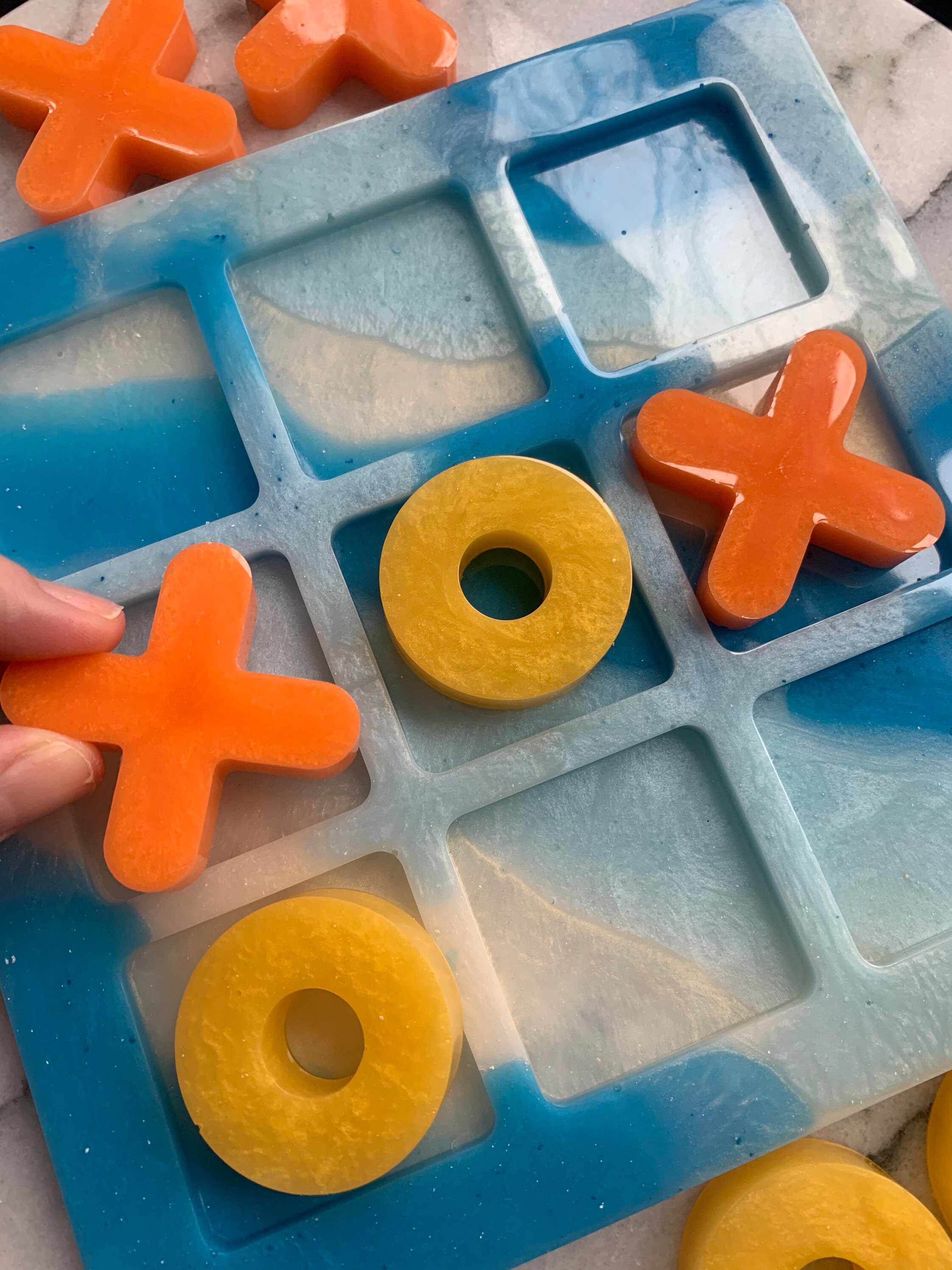 Tic Tac Toe Board and Pieces, Handmade With Resin - Etsy