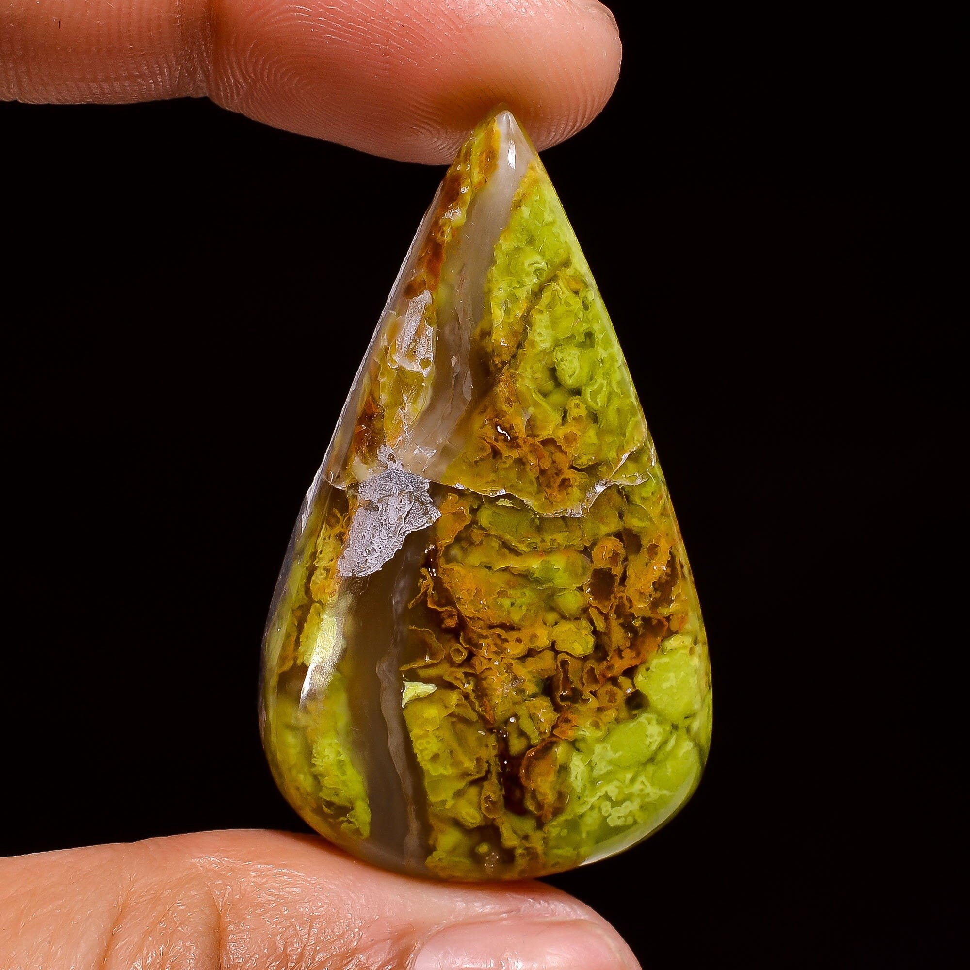 Amazing Lizardite Cabochon Loose GemstonePear Shape 45.5 Ct. | Etsy