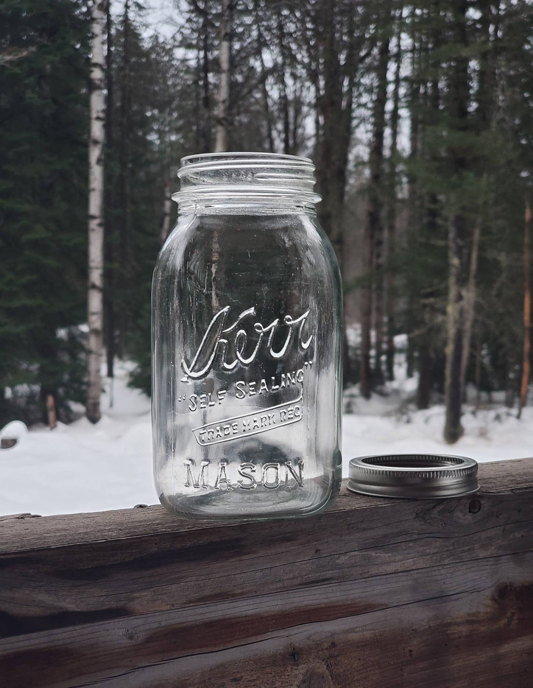 Kerr, self Sealing Mason. Quart Jar, Regular Mouth W/ New Lid. Vintage ...