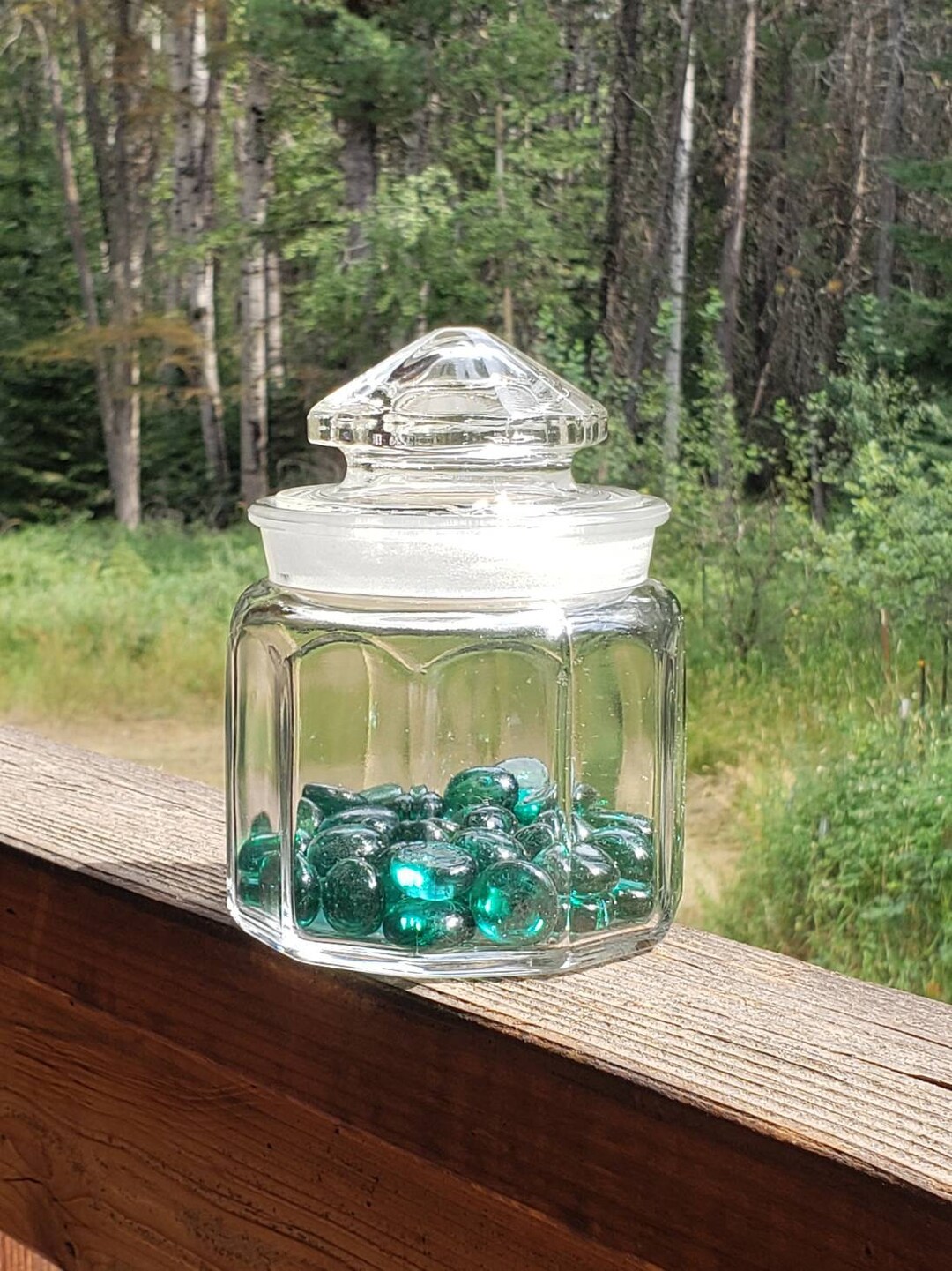 Clear 5.25 Inch Glass Canister. Beautiful Small Paneled Jar in Great ...
