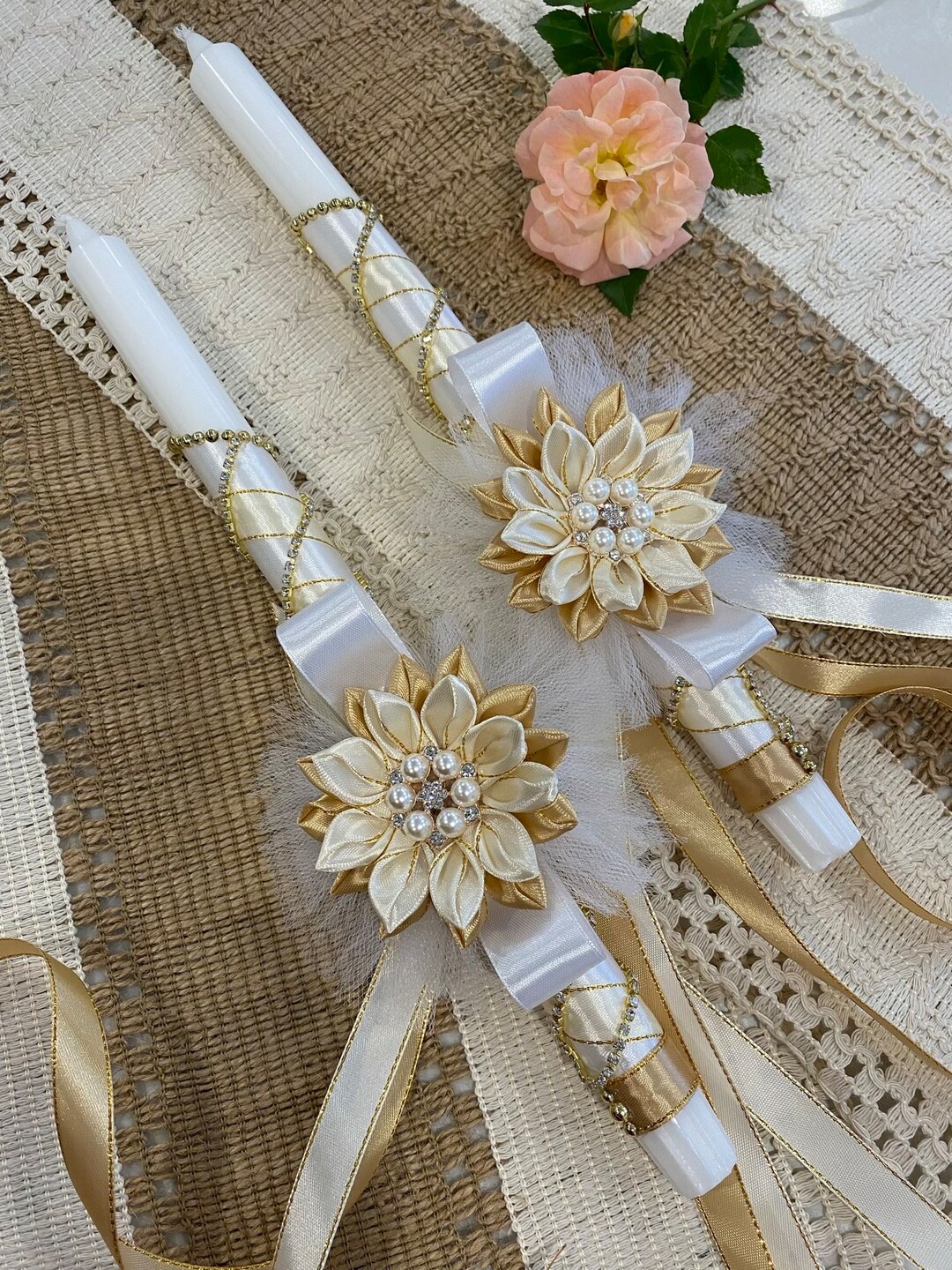 Eastern Orthodox Wedding Ceremony Candles russian Greek - Etsy