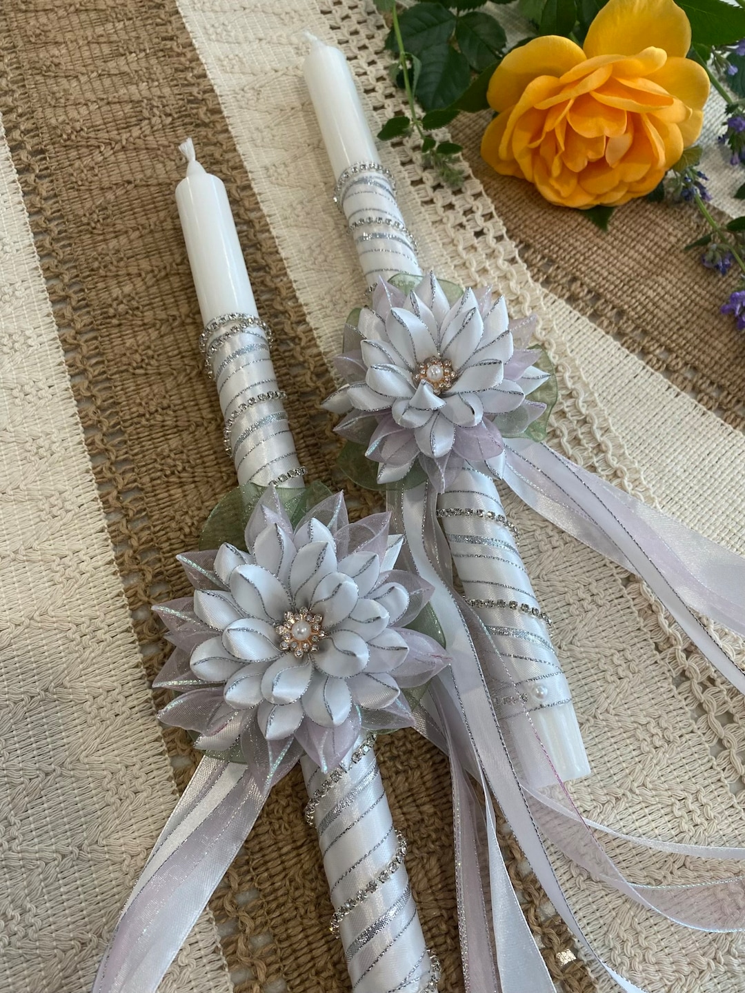 Eastern Orthodox Wedding Ceremony Candles russian Greek - Etsy