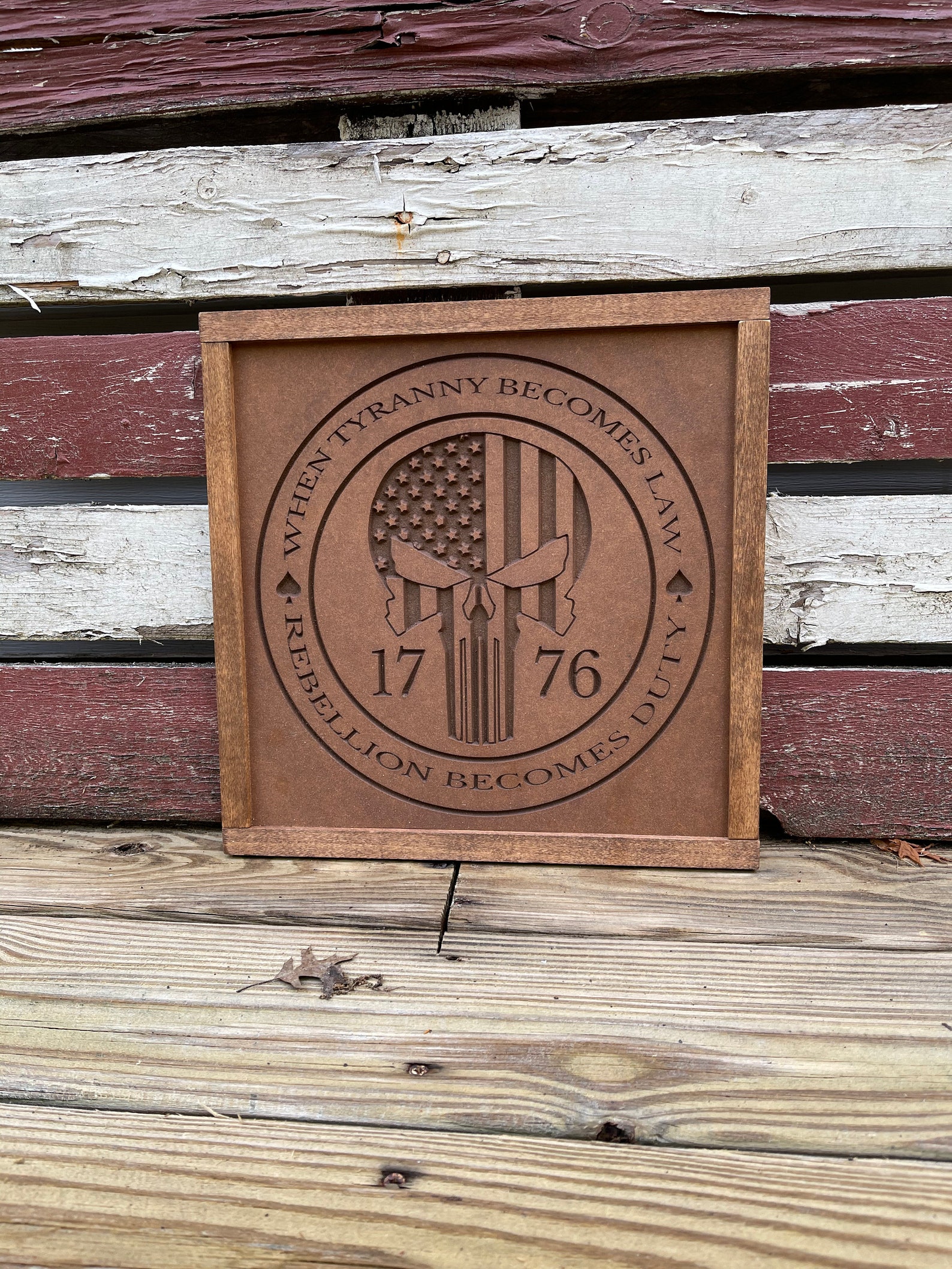 1776 Punisher Sign Natural - Etsy
