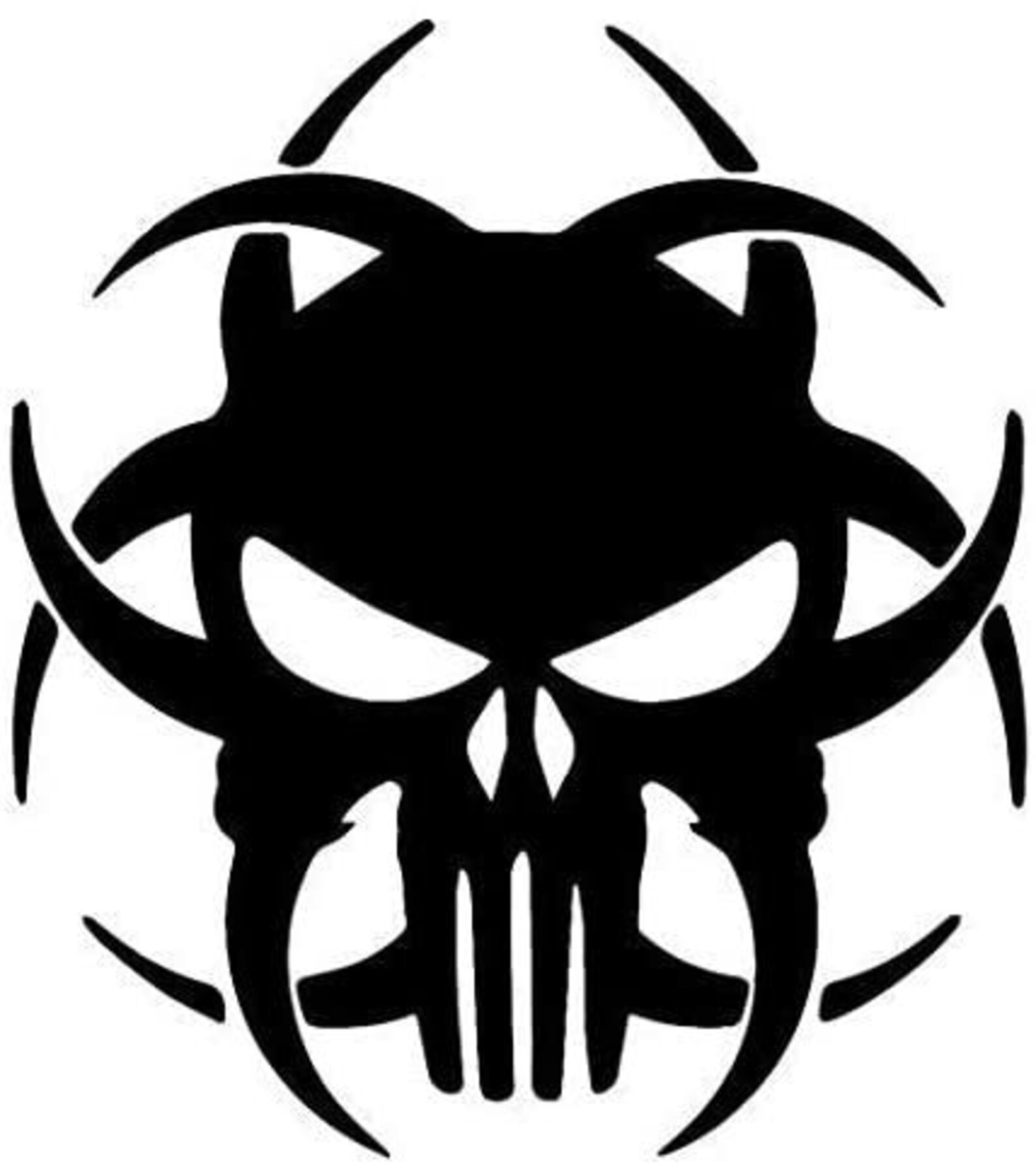 Biohazard Punisher Skull Sticker Graphic Auto, Wall, Laptop, Cell ...