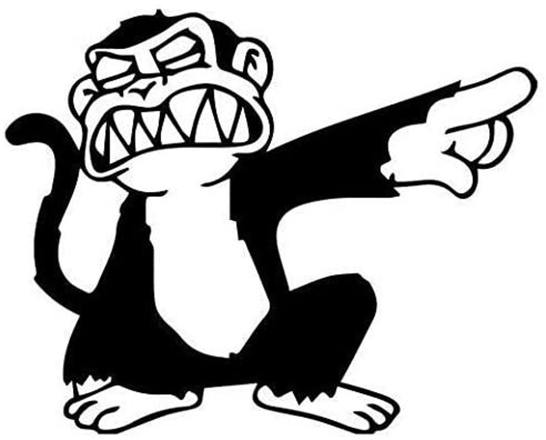 Angry Monkey - Sticker Graphic - Auto, Wall, Laptop, Cell, Truck ...