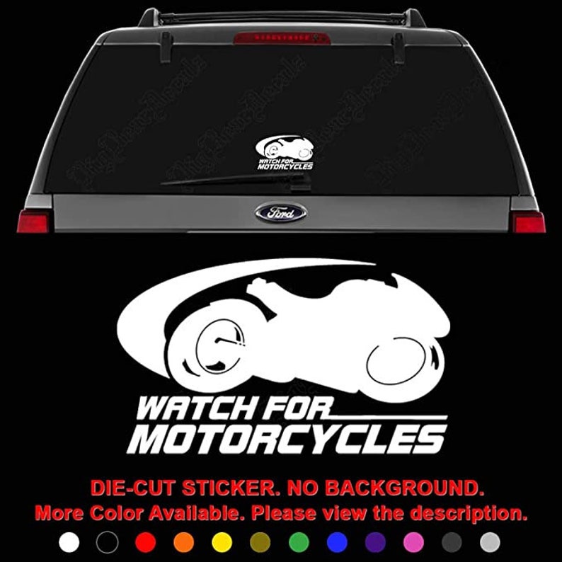 Watch for Motorcycles Motorbike Die Cut Vinyl Decal Sticker for Car ...